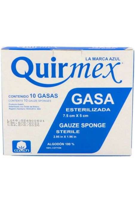 Gasa estéril 7.5 x 5 cm 10 piezas